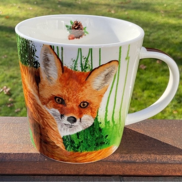 Two Can Art | Dining | Two Can Art Fox Bone China Mug 35 Oz Woodland ...